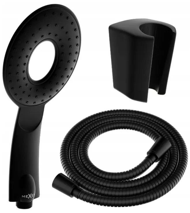 Mexen příslušenství - 1-bodový ruční sprchový set R-73, černý, 785736052-70