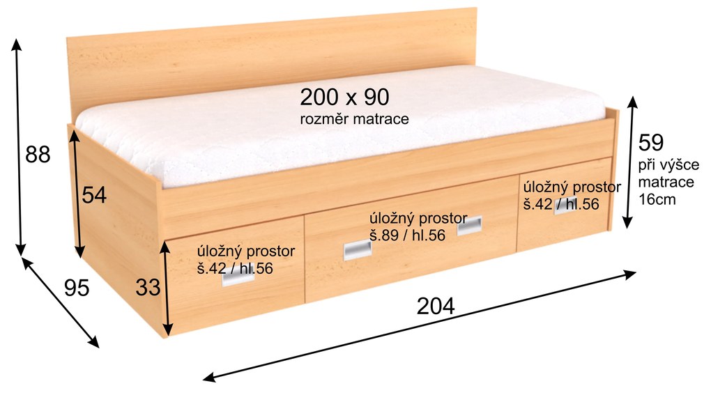 Jednolůžko NEMO (na výběr více variant)