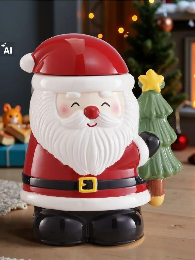 Sinsay - Úložný box ve tvaru Santa Clause - červená