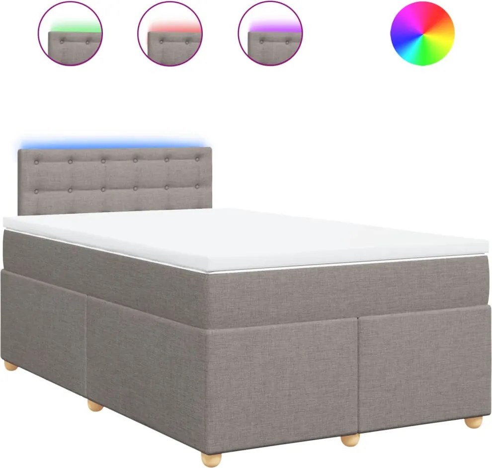 Box spring postel s matrací taupe 120x200 cm textil 3288965