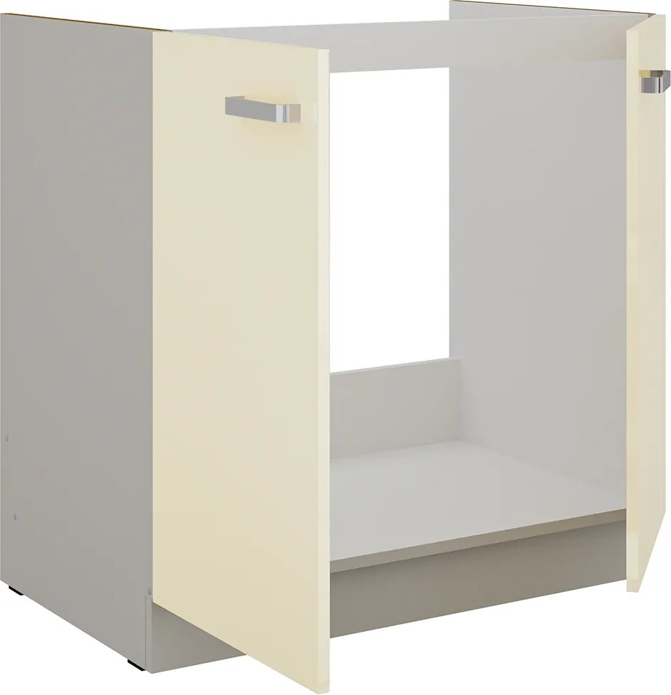 Kuchyňská linka KARMEN | 240 cm | UNI dvířka | světle šedá/krémová lesk