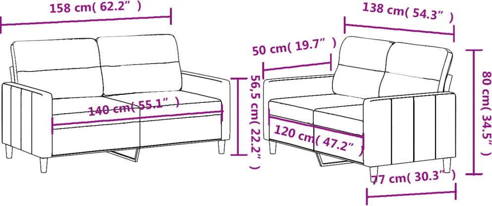 2dílná sedací souprava s poduškami světle šedá textil 3201568
