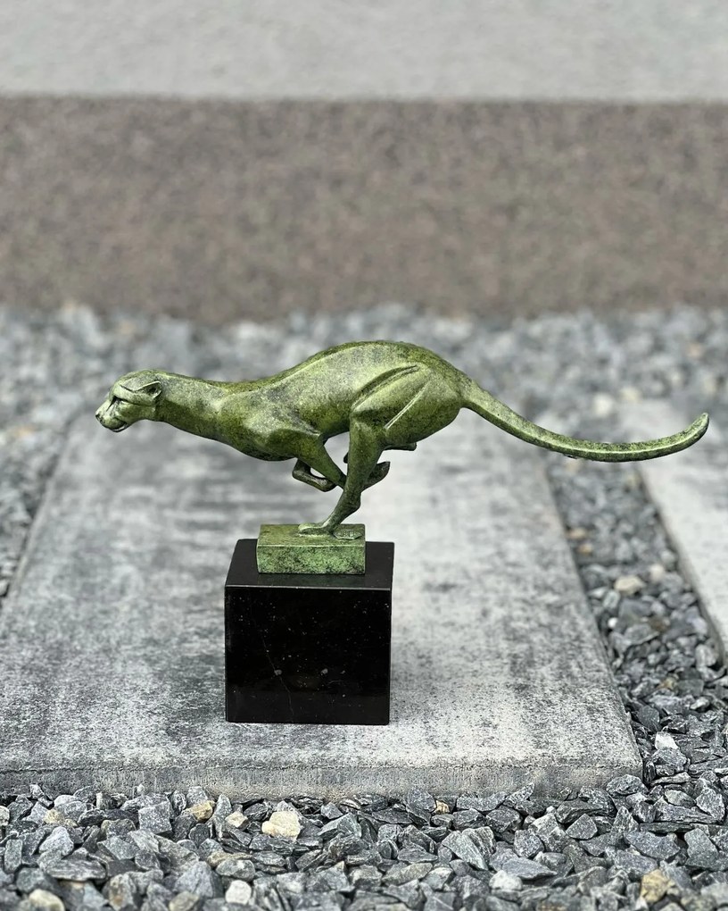 Bronzová socha soška - gepard/leopard