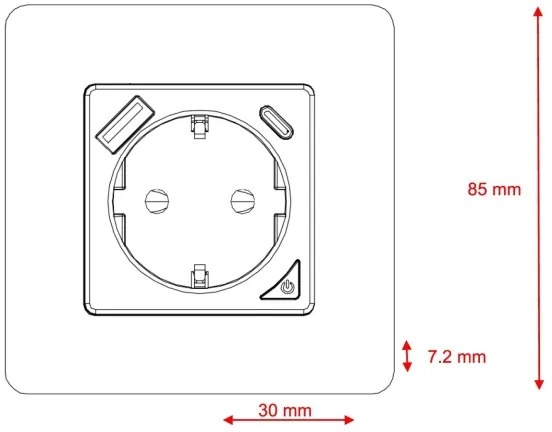 Immax NEO 07800L - Chytrá zásuvka 16A/230V + 1xUSB-A+1xUSB C