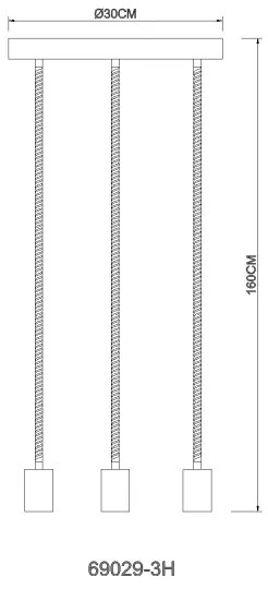 Globo 69029-3H1 - Lustr na lanku ULLEU 3xE27/60W/230V pavouk