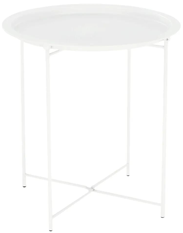 TEMPO Příruční stolek s odnímatelnou tácem, bílá, RENDER