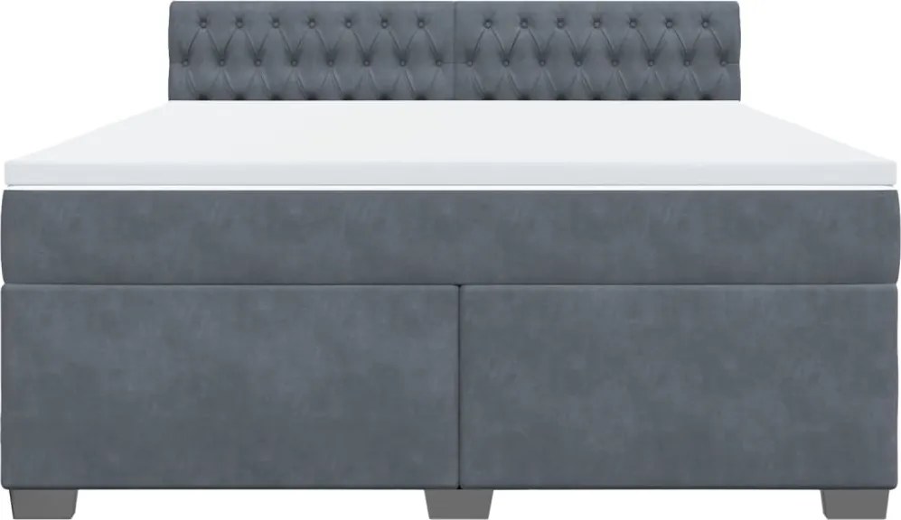 Box spring postel s matrací tmavě šedá 180x200 cm samet 3288685