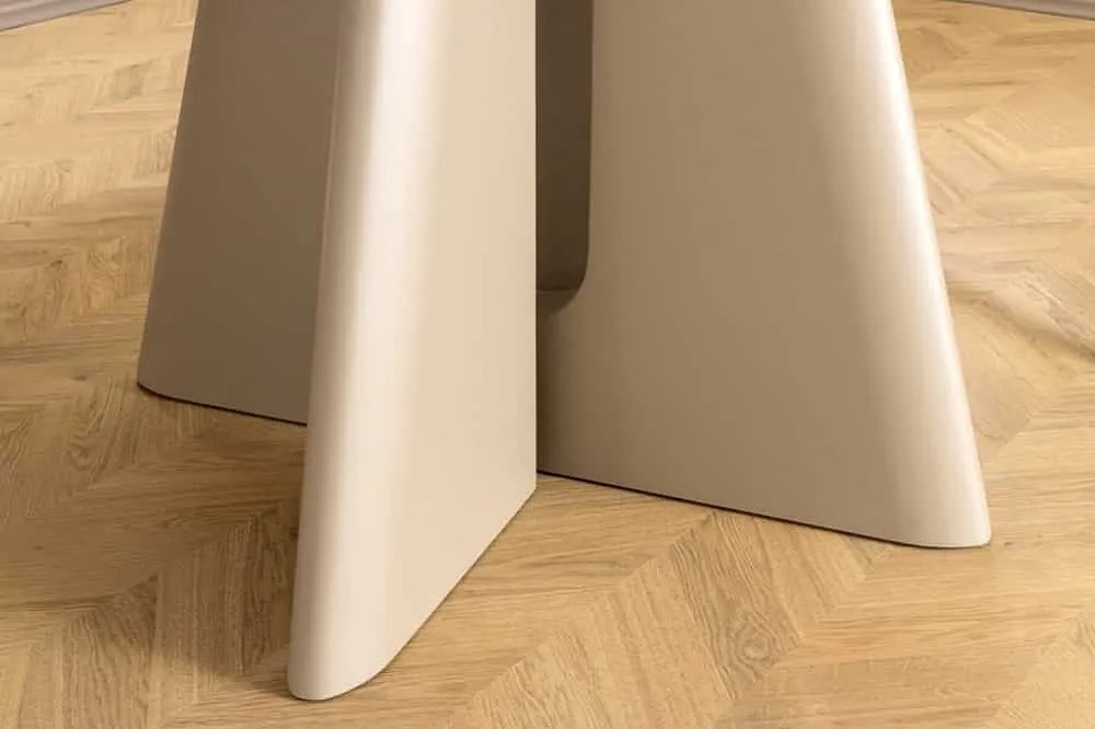 Kulatý jídelní stůl Yenibeth 120 cm šedo-béžový