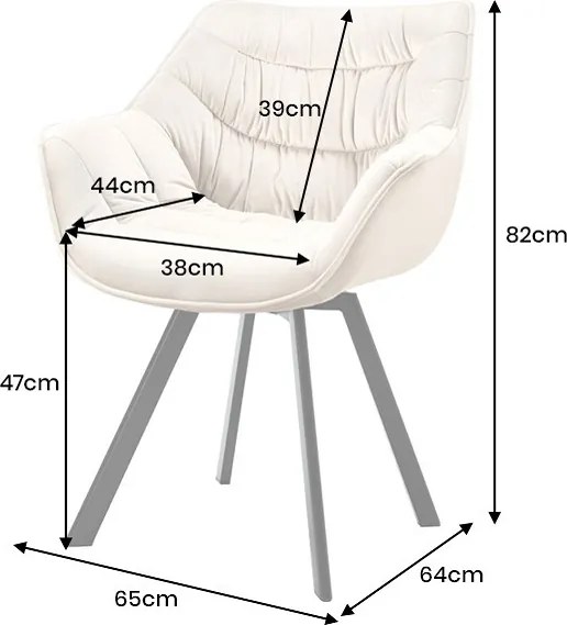 Designová otočná židle Kiara šampaňská