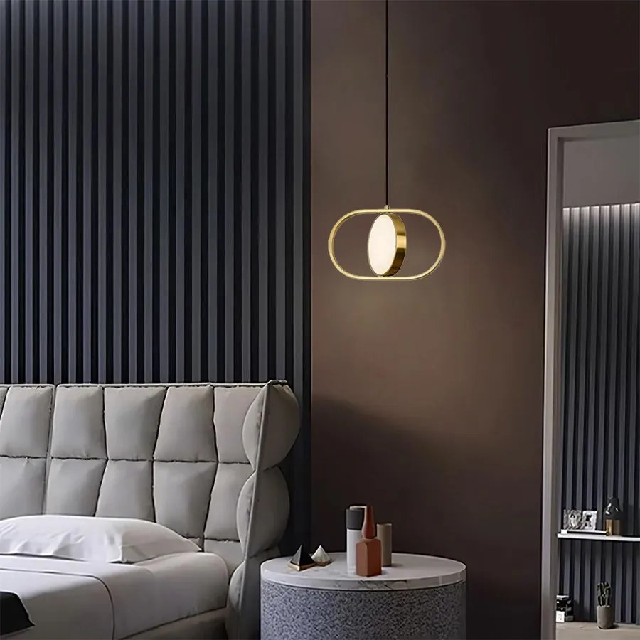 Toolight Toolight, LED závěsné osvětlení, 18W, 4000K, APP1555-CP, zlatá lesklá, OSW-05664