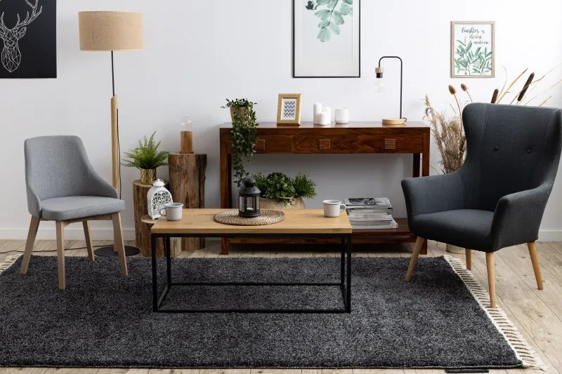 Dywany Łuszczów, Kusový koberec Berber 9000 grey, 140x190, šedá, obývací pokoj