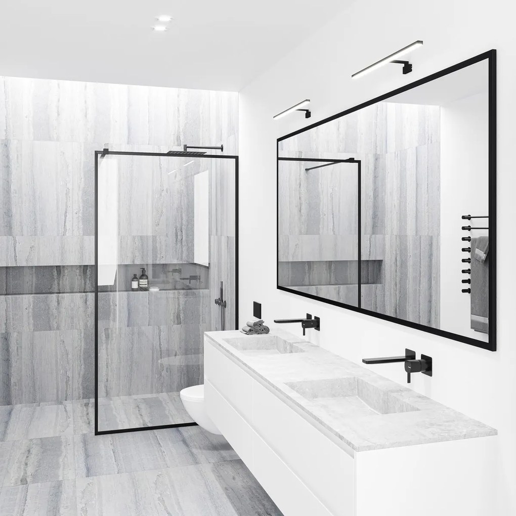 Černé LED svítidlo nad zrcadlo Marlee 9W - Teplá bílá  - Nordlux