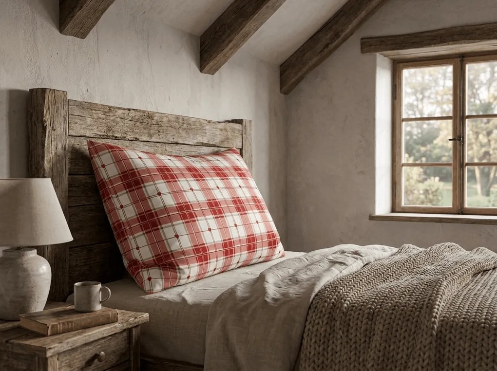 Povlak na polštář z mikrovlákna TARTAN HEART 70x90 cm, barevný