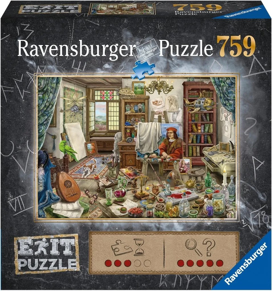 Puzzle ravensburger 167821 exit puzzle: umělecké studio 759 dílků