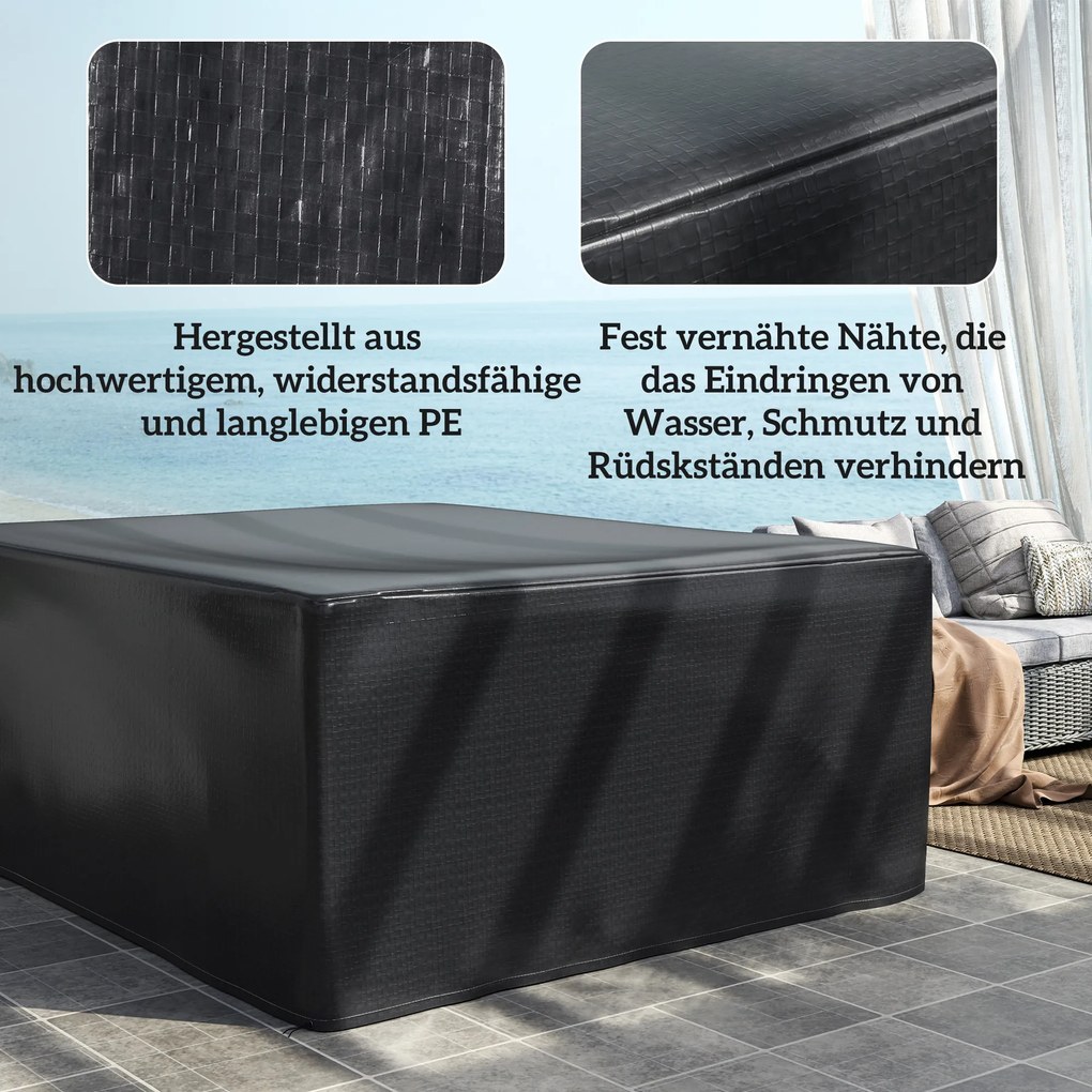 Outsunny nepromokavý kryt na zahradní nábytek, odolný proti UV – ochranná PE plachta pro zahradní stoly a terasový nábytek, obdélníkový 235 x 190 x 9…