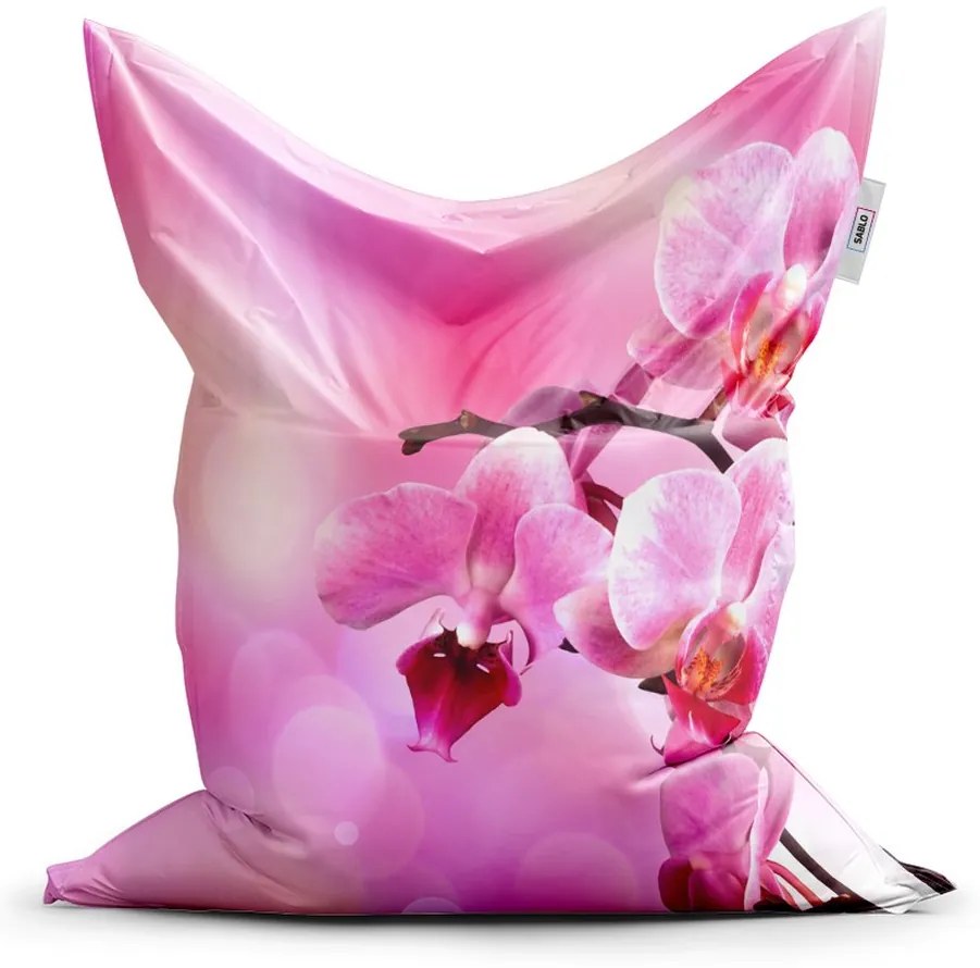 Sedací vak Classic květy orchideje - dětský, růžová