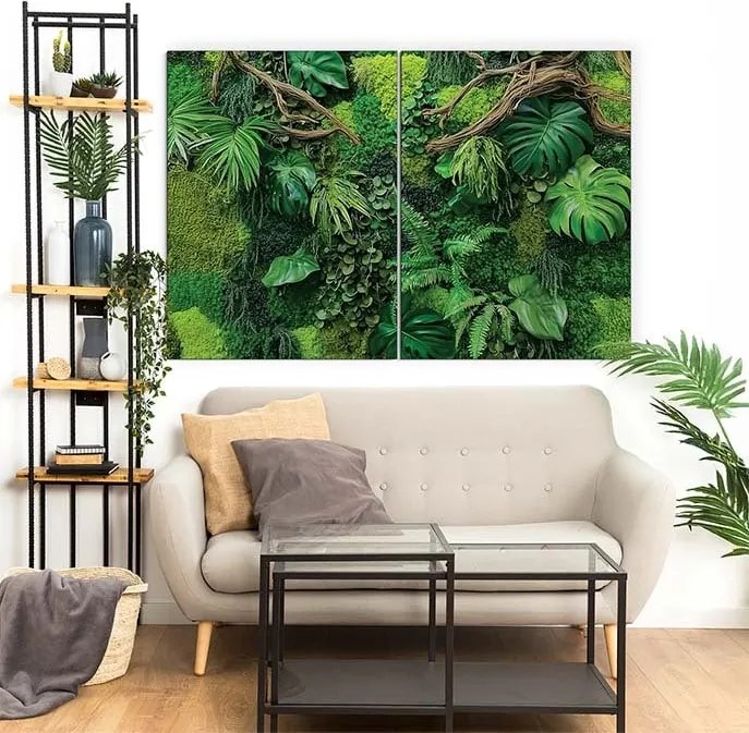 DUBLEZ | Dřevěný obraz - Mechová monstera | UV tisk, Premium