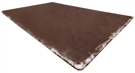 Kusový koberec pratelný LAPIN Shaggy, protiskluzový, slonová kost, čokoláda velikost 133x180 cm | krásné koberce cz