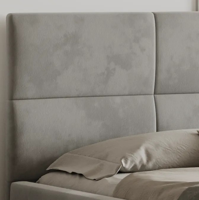 Postel TIVOLI 140x200 světlešedá s úložným prostorem