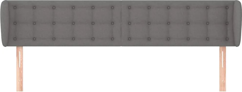 Čelo postele typu ušák tmavě šedé 163x16x78/88 cm textil 3119209