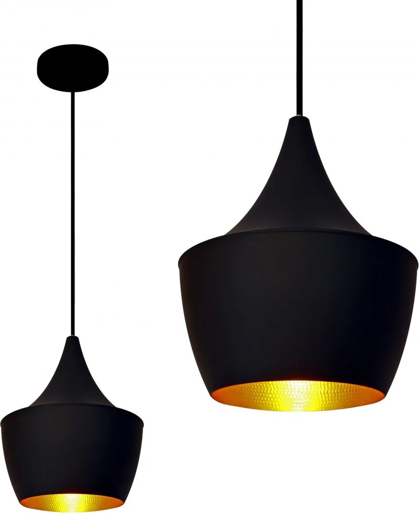 Lampa závěsná Loft Gold E27 černá