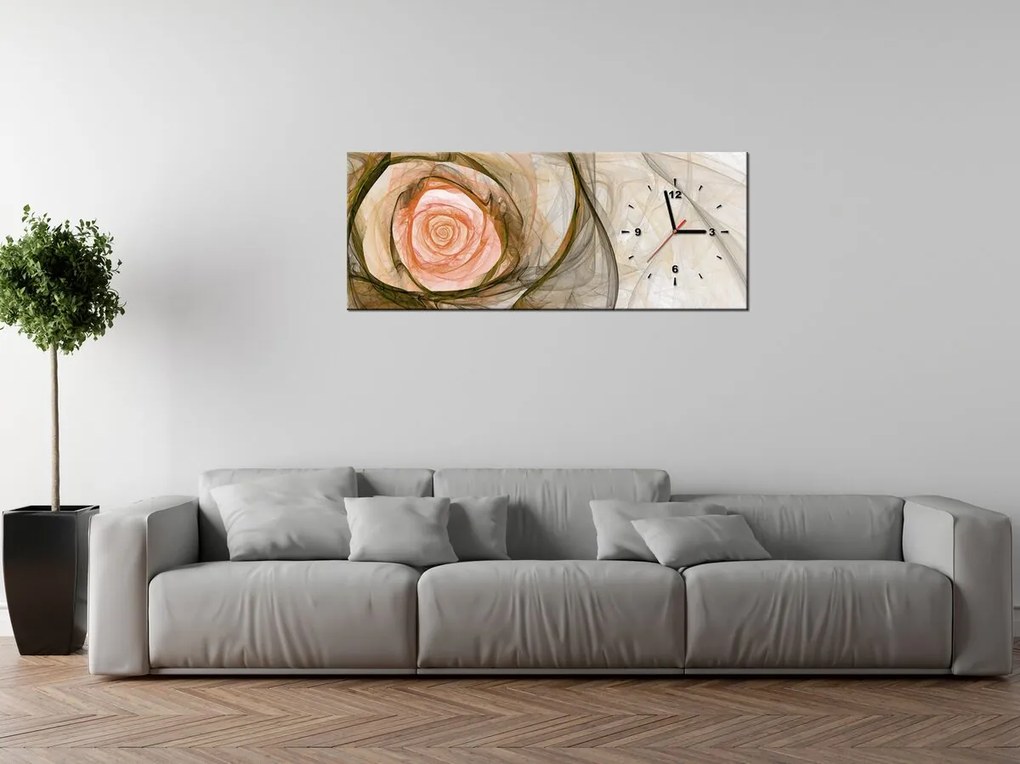 Gario Obraz s hodinami Nádherná růže fraktál Rozměry: 30 x 30 cm