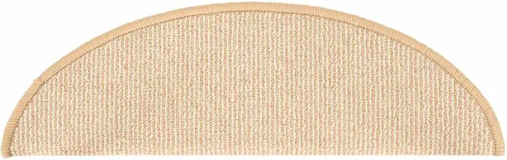 Schodové rohože 15 ks 56x17x3 cm krémové, půlkulaté 149853