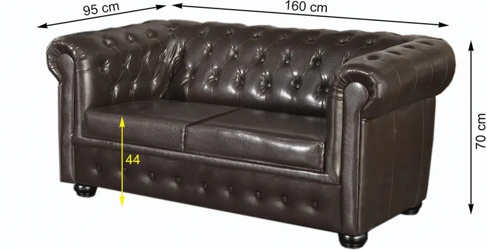 Askont Pohovka Chesterfield Bis 2M Antique Brown