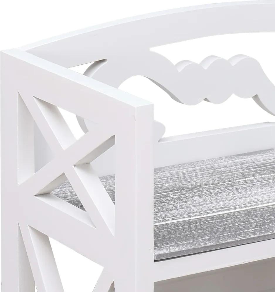 vidaXL Koupelnová skříňka 46 x 24 x 116 cm dřevo pavlovnie [284107] Barva: Bílo-šedá