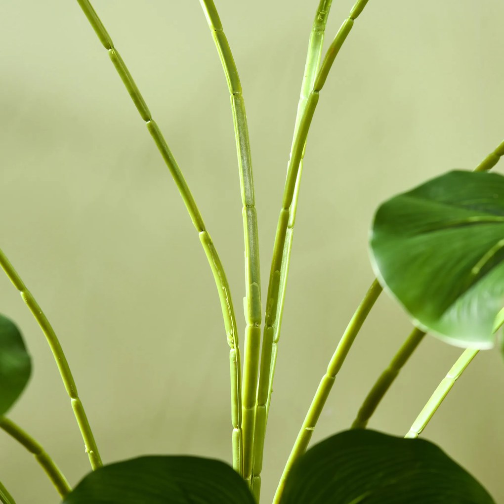 HOMCOM Umělé rostliny, umělá Monstera Deliciosa, 180 cm umělá rostlina s 24 větvemi, pokojová rostlina, umělý strom, rostlinná dekorace do interiéru,…