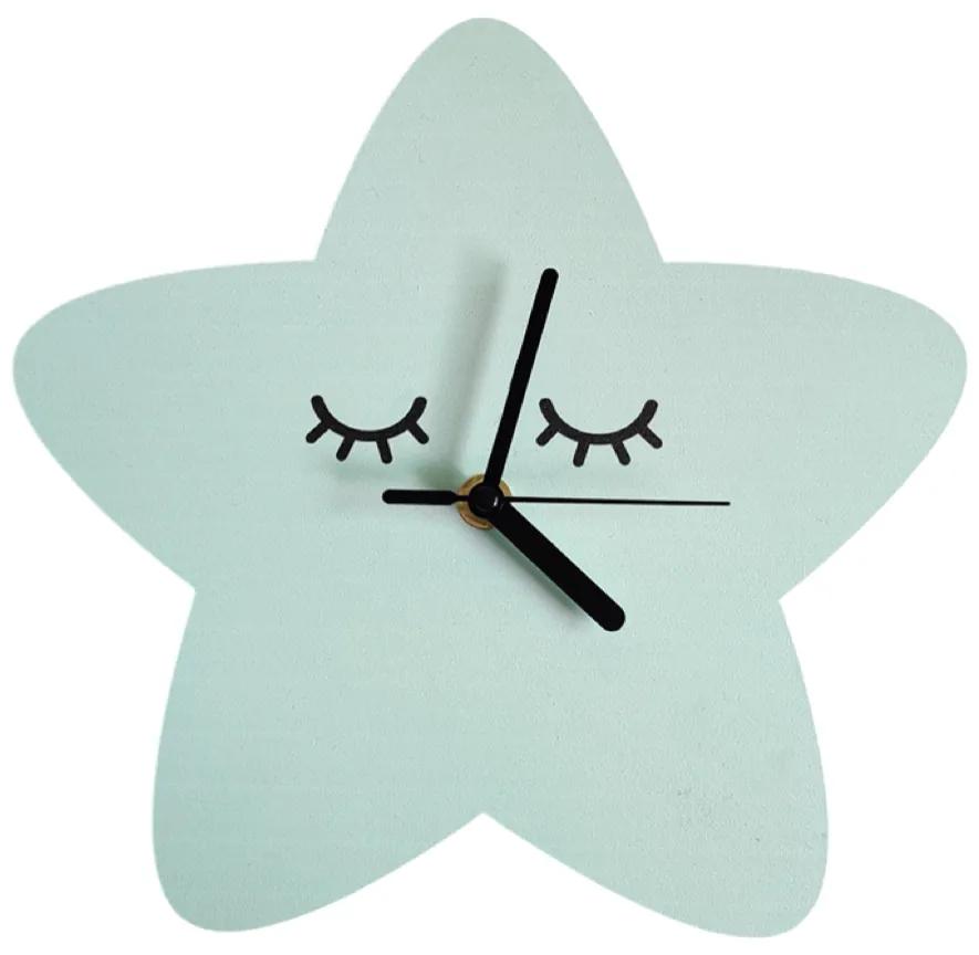 Dream Creations Dětské nástěnné hodiny roztomilá hvězda mintová