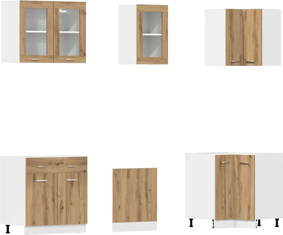 11dílná sada kuchyňských skříněk "Lyon" Artisan Dub, dřevěné podlahy 3328578
