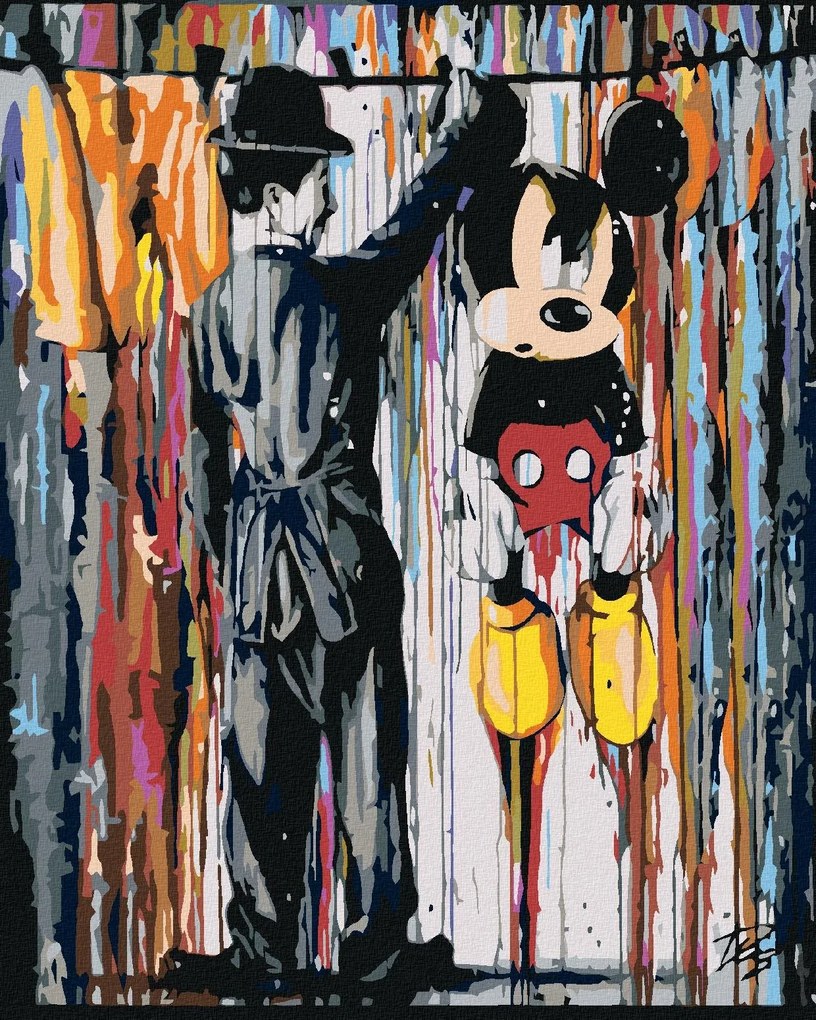 zuty malování podle čísel - mickey mouse, 40x50 cm, bez rámu a bez vypnutí plátna