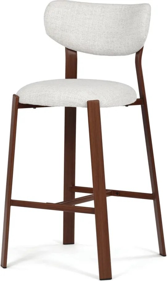 Barová židle AUB-L3125 OAK, látka, bílá (50 x 48,5) cm bílá