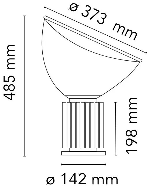 Flos Taccia small LED, designová lampa se stmívačem, 16W LED 2700K, sklo/matná bílá, výška 48,5cm