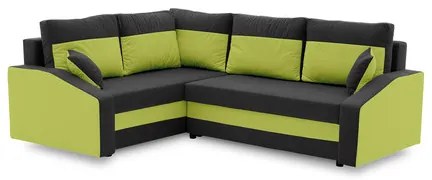 Rohová rozkládací sedací souprava GRANDE PLUS - color mikro Levá Černá + Zelená
