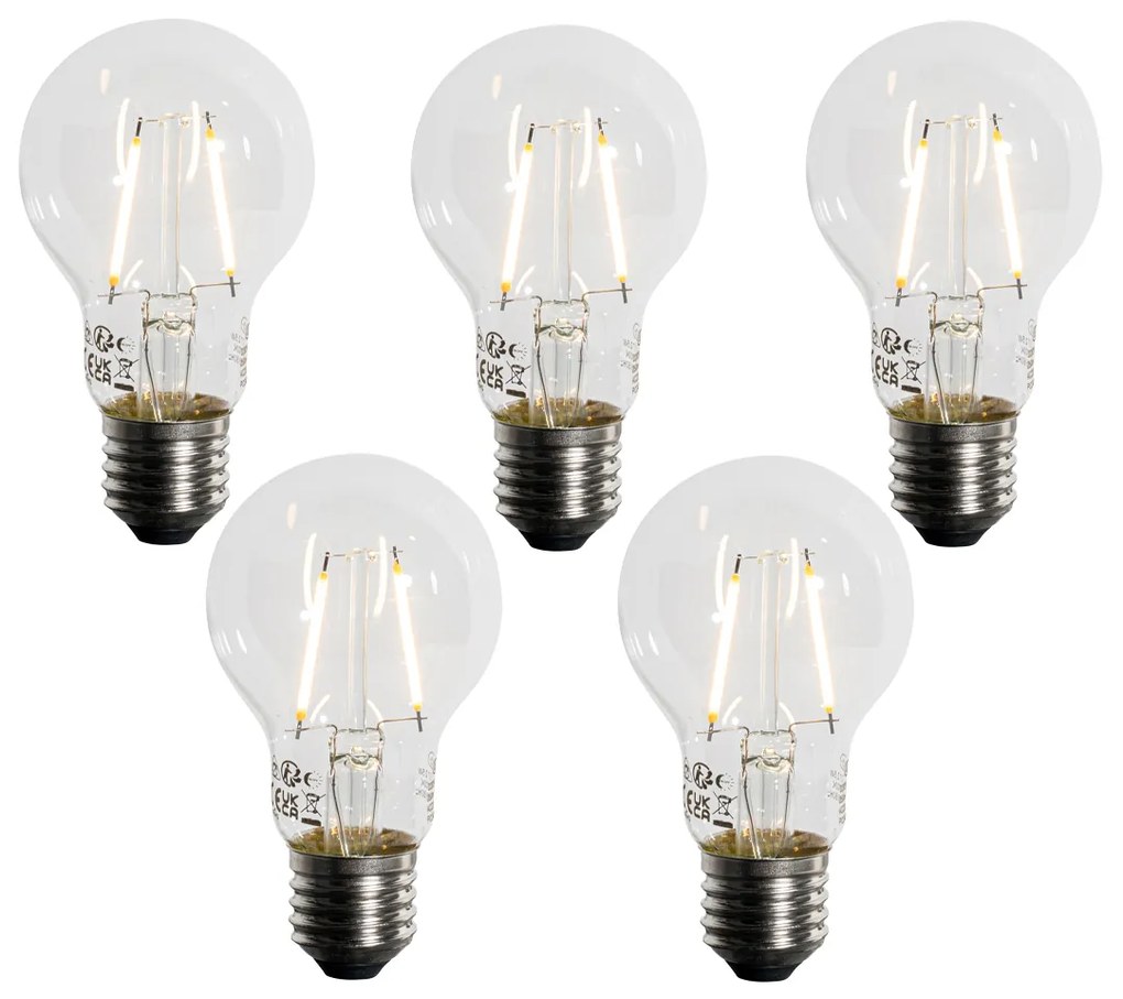 Sada 5 LED žárovek E27 A60 se senzorem soumraku 2,5W 250 lm 2200K