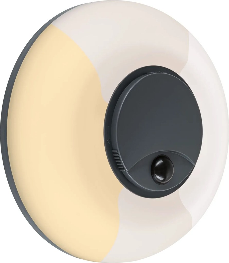 P 94956 LED venkovní nástěnné svítidlo Aureva pohybové čidlo IP65 kruhové 220mm 2200 - 4000K 20,5W 230V antracit/bílá polykarbonát - PAULMANN