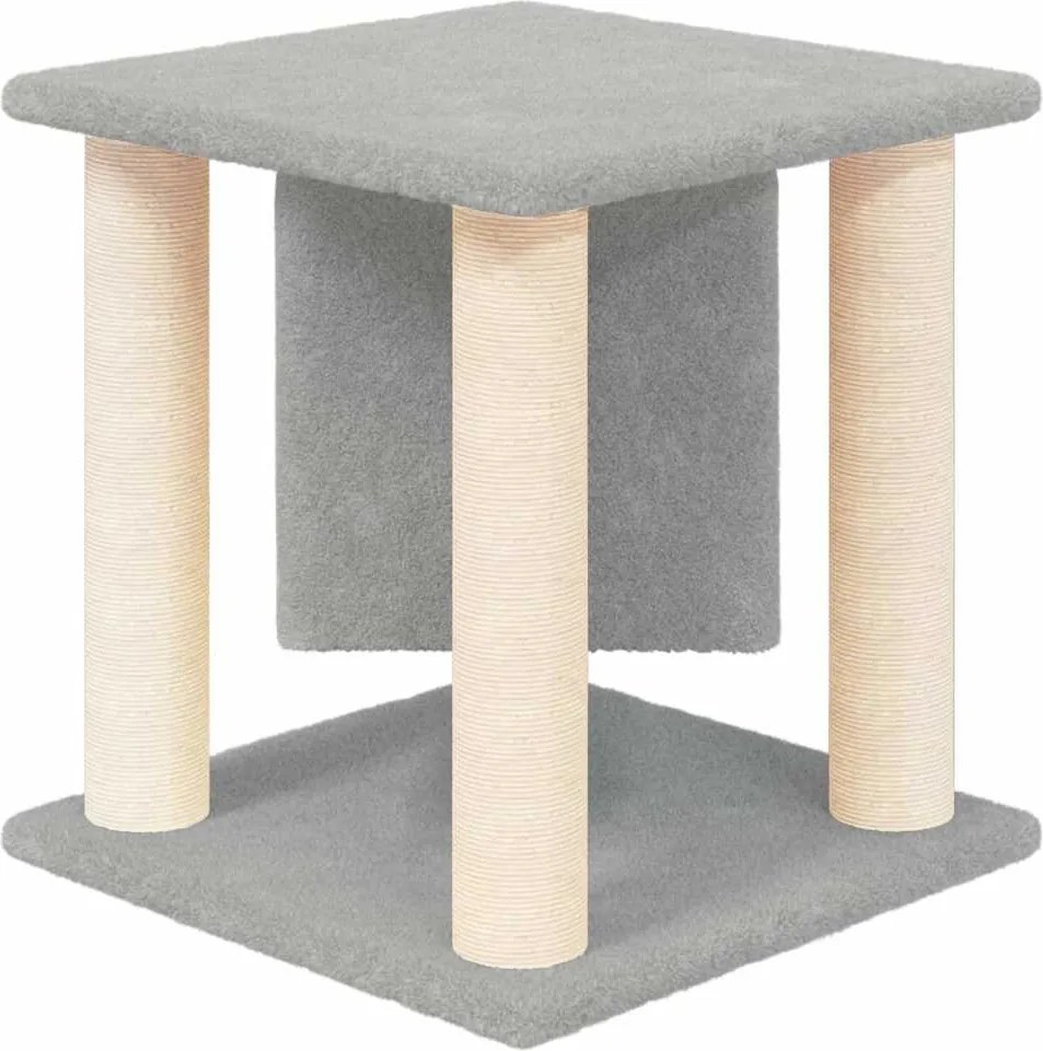 Škrabadlo pro kočky se sisalovými sloupky světle šedé 37 cm 171655