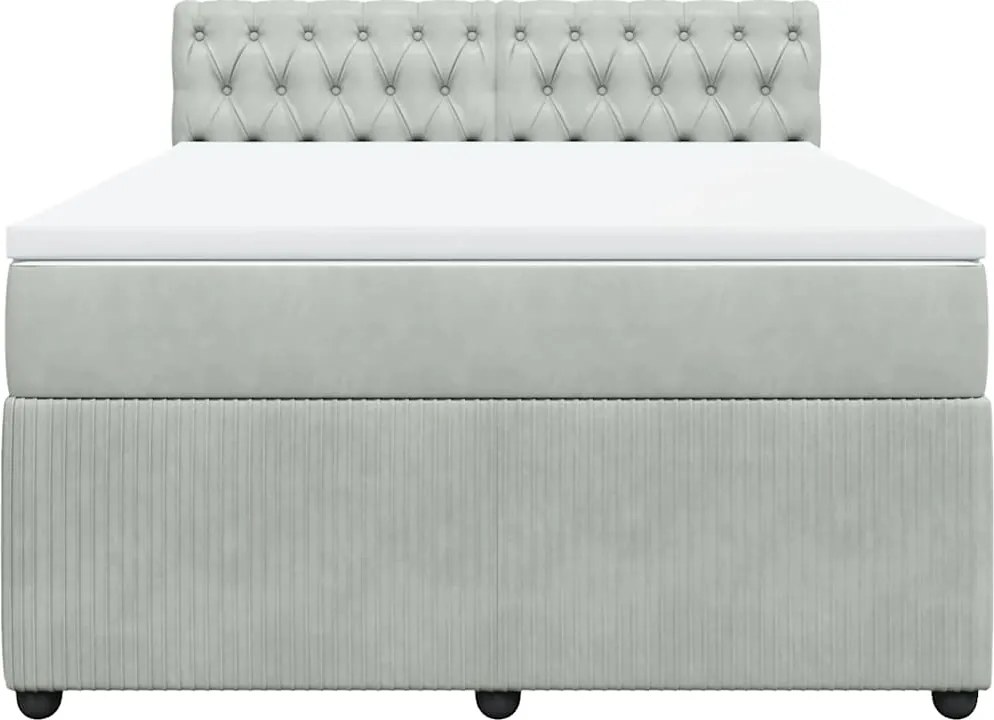 Box spring postel s matrací světle šedá 140x200 cm samet 3290064