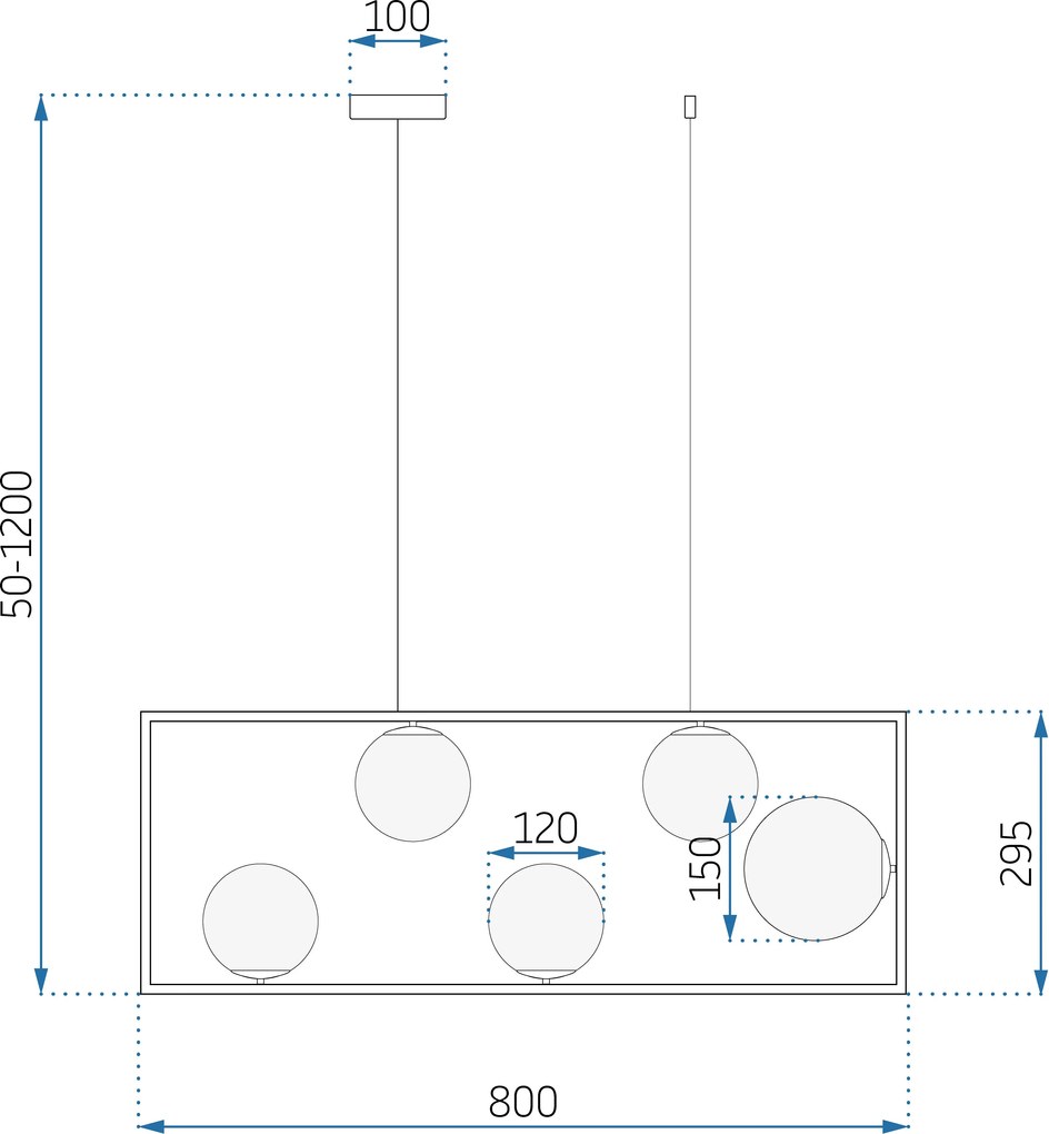 Toolight, stropní svítidlo 5xE27 APP1020-5CP, zlatá, OSW-05558