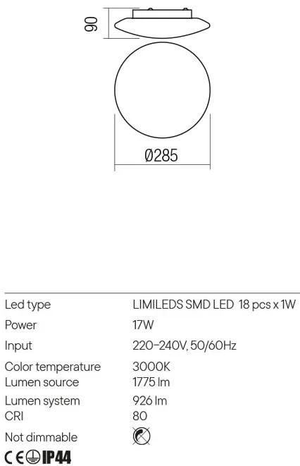 Redo Stropní LED svítidlo Antiba, ø28,5cm