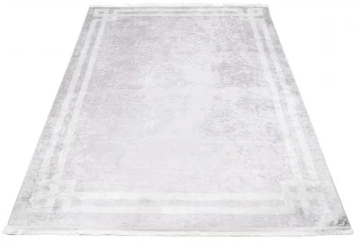 Kusový koberec pratelný TOSCANA 21281 Klasický Moderní pogumovaný světle šedý Rozměr: 80x150 cm