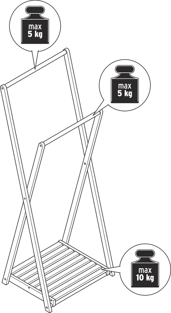 Tchibo - Sklápěcí věšák na šaty - barva: hnědá