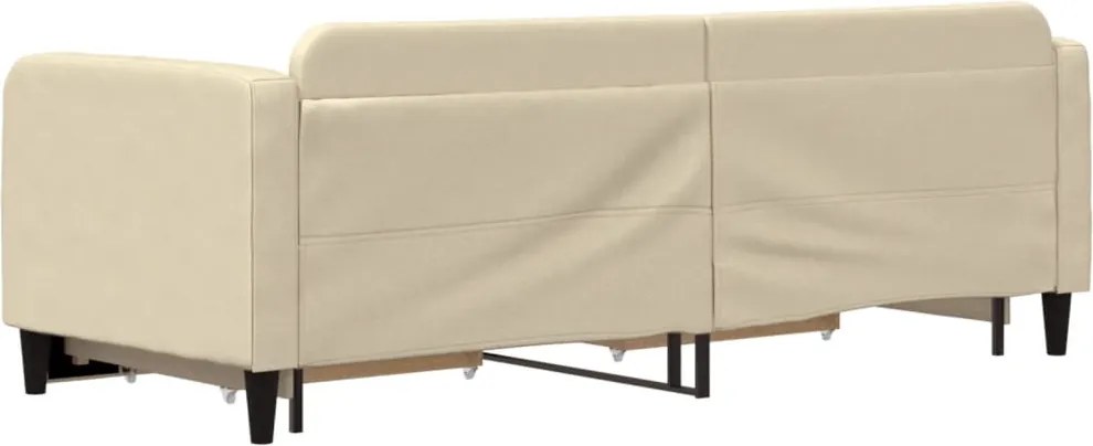 Válenda s přistýlkou a zásuvkami krémová 80 x 200 cm textil 3196851