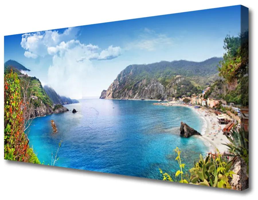 Obraz na plátně Záliv Hory Moře Krajina 140x70 cm