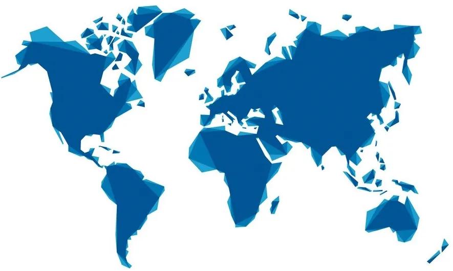 Samolepící tapeta modrá abstraktní mapa světa - 450x300 cm