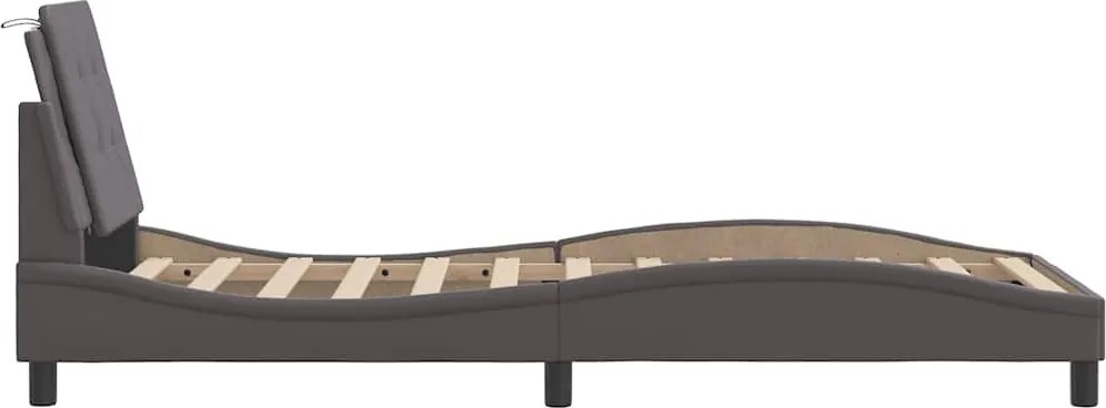 Rám postele bez matrace Zadar šedý 80 x 200 cm umělá kůže 3208145