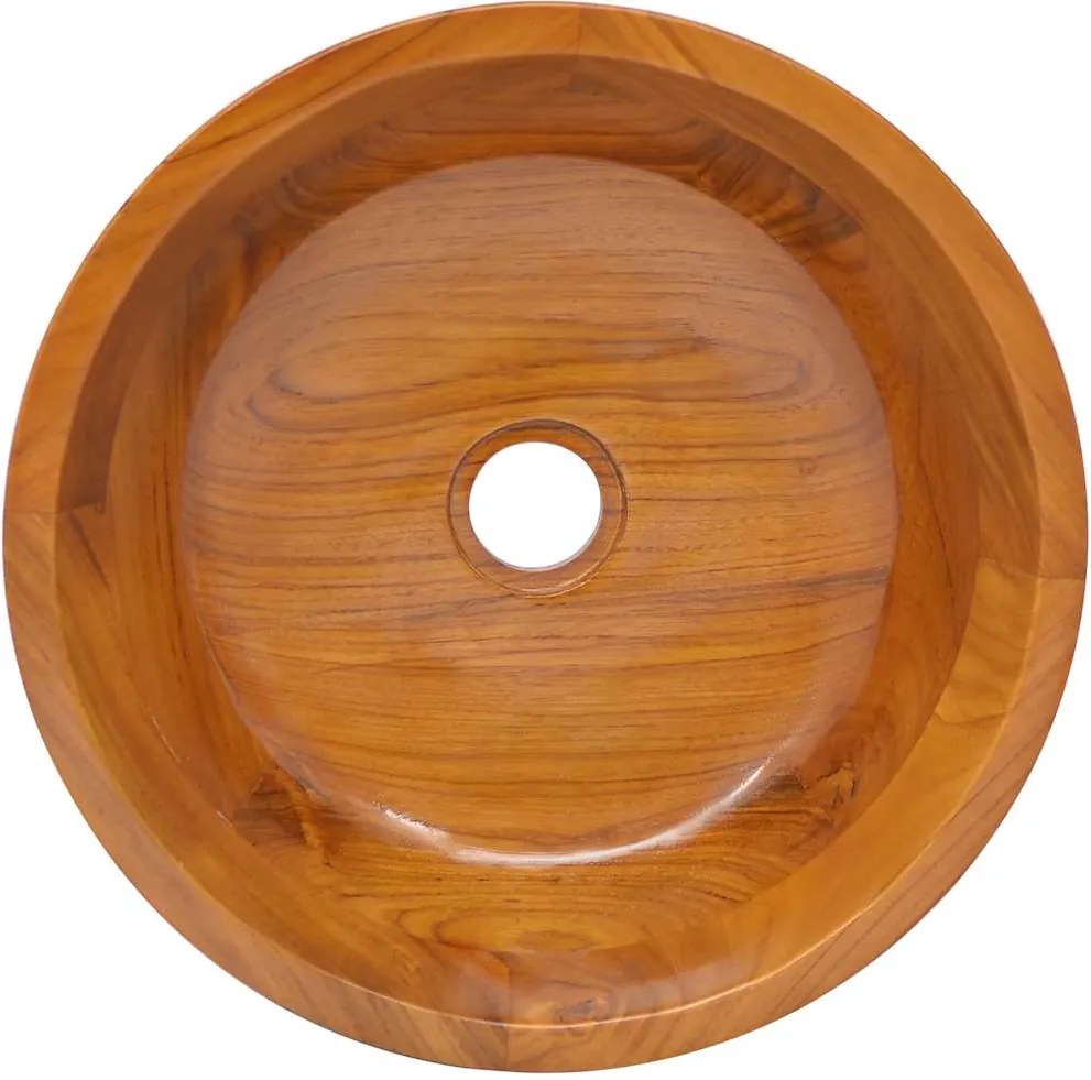 Umývadlo masivní teak Φ40 x 10 cm 326160