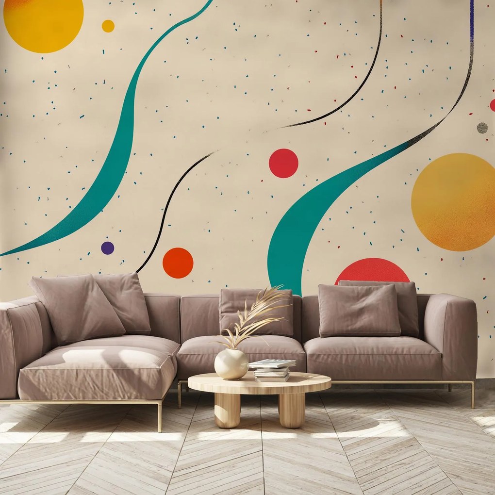 Fototapeta - Minimalistická barevná ilustrace (245x170 cm)